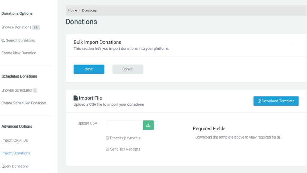 Adding an Offline Donation