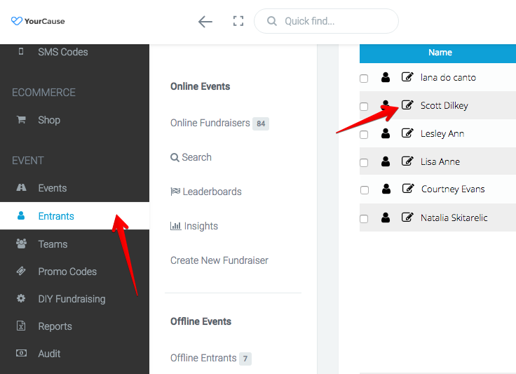 Removing an entrant from a team